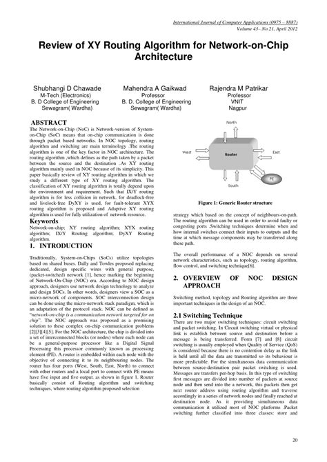 pdf review of xy routing algorithm for network on chip architecture