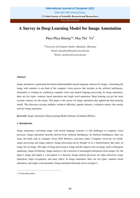 pdf a survey in deep learning model for image annotation