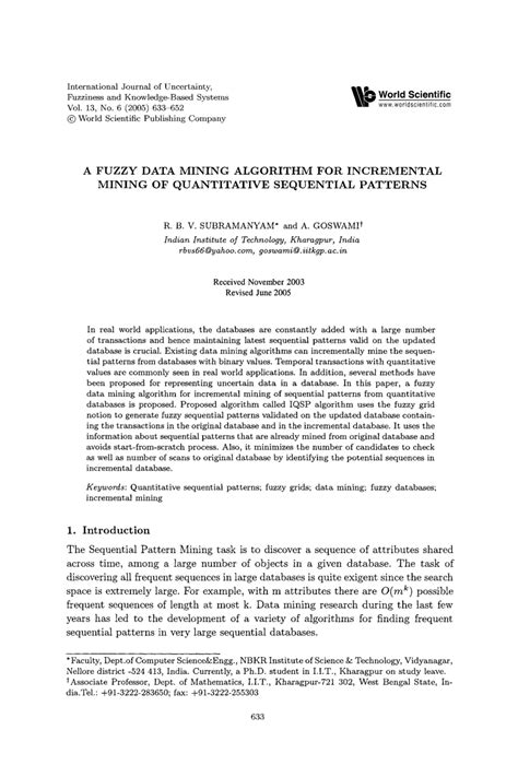 pdf a fuzzy data mining algorithm for incremental mining of quantitative sequential patterns