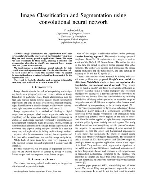pdf image classification and segmentation using convolutional neural network