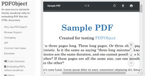 how to embed pdf in html using pdfobject
