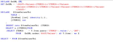 parse xml in sql procedure
