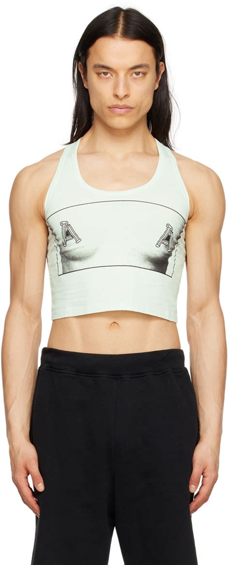 Green Boobs Tank Top By Aries On Sale