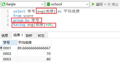 用navicat写sql：汇总分析，分组group by 对分组结果指定条件having，排序order by，限制行数limit 知乎
