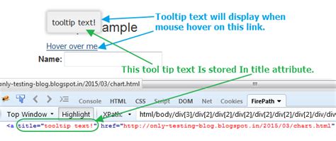 how to capture and verify tool tip text in selenium webdriver example