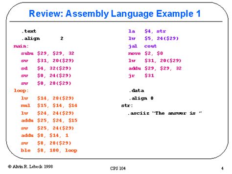review assembly language example 1