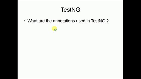 what are the annotations used in testng testng interview question youtube