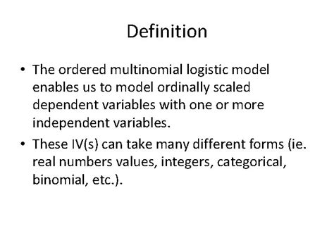 regression analysis with the ordered multinomial logistic model
