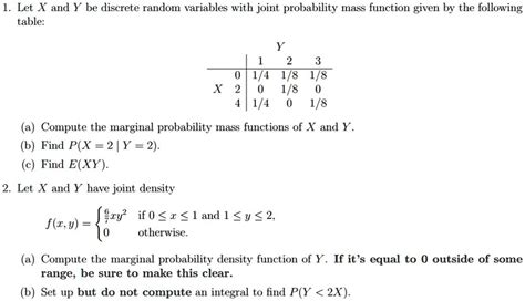 let x and y be two random variables with joint probab