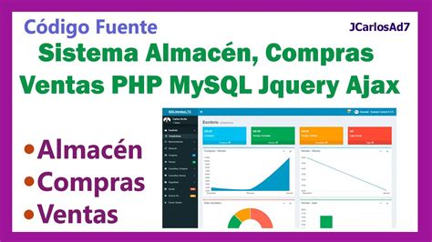Código Sistema Almacén Compras Ventas PHP MySQL Jquery Ajax Bootstrap