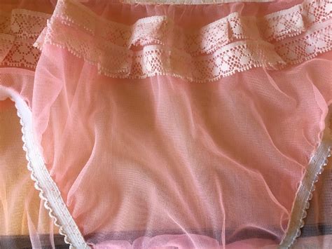 Vintage Style Sheer Nylon Lace Panties Etsy