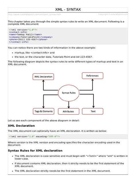 xml syntax pdf xml html element