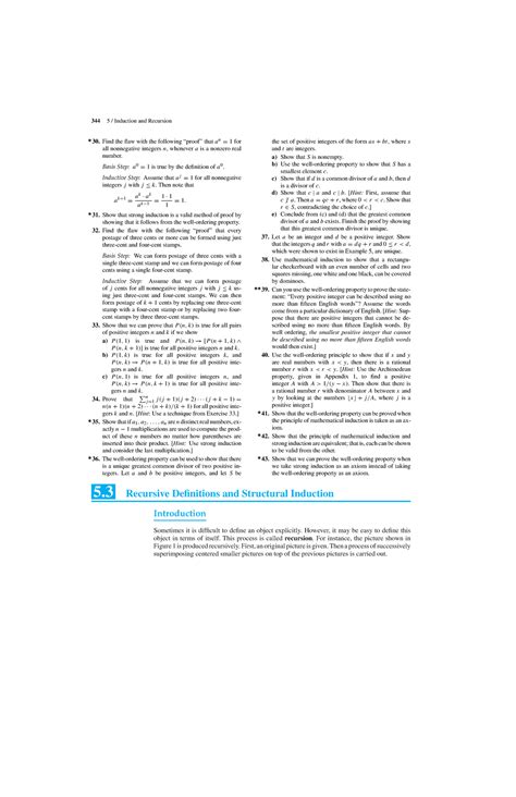 recursive definitions and structural induction 344 5 induction and recursion ∗ 30 find the