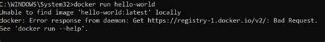 docker error response from daemon get registry v2 bad request · issue