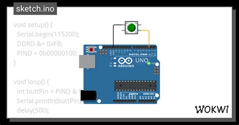 Arduino Uno Button Print W Registers Wokwi ESP32 STM32 Arduino