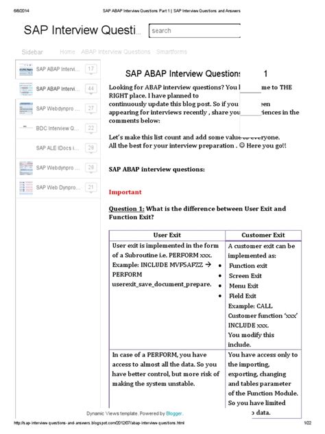 sap abap interview questions part 1 sap interview questions and answers application