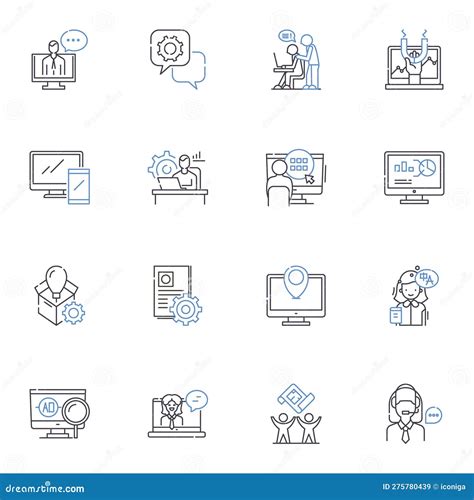 Performance And Output Line Icons Collection Efficiency Productivity