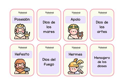 Tarjetas Dioses Griegos Y Romanos Matteisima