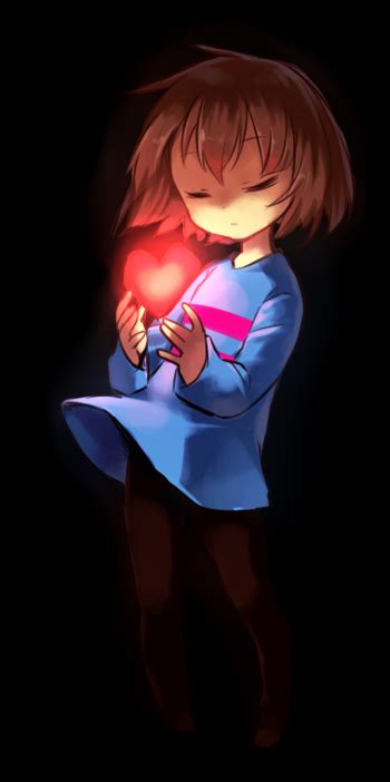 Safebooru Androgynous Black Background Brown Hair Closed Eyes Frisk Undertale Full Body