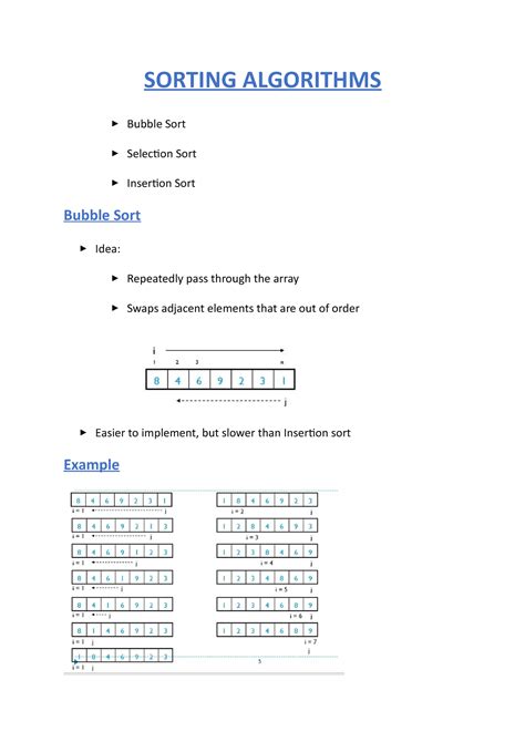sorting algorithms sorting algorithms bubble sort selection sort insertion sort bubble sort