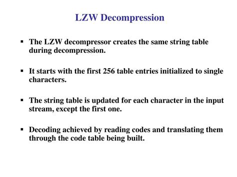 ppt lempel ziv welch lzw compression algorithm powerpoint presentation id 578842