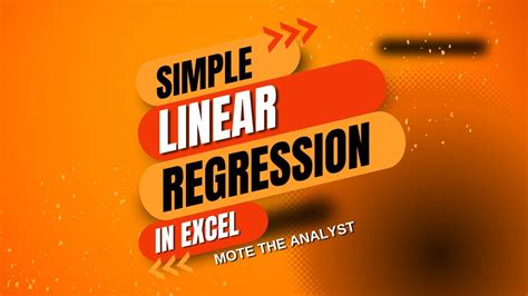 how to do simple linear regression in excel youtube
