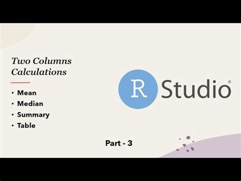 R Studio Tutorial For Beginners Two Columns Calculations Part 3