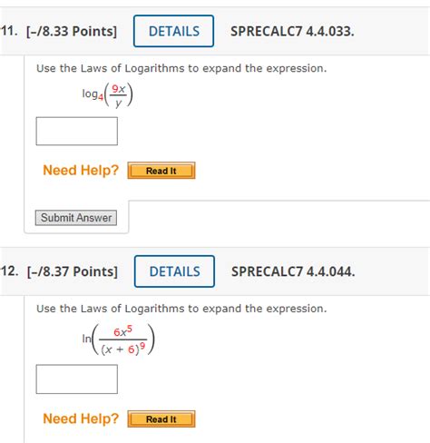 solved use the laws of logarithms to expand the expression