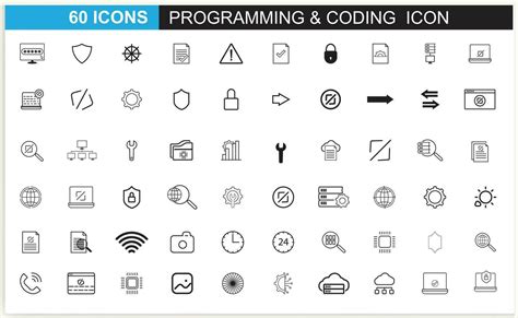developer icon set included the icons as code programmer coding mobile app api node connect