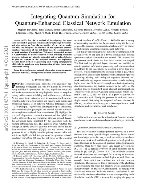 pdf integrating quantum simulation for quantum enhanced classical network emulation