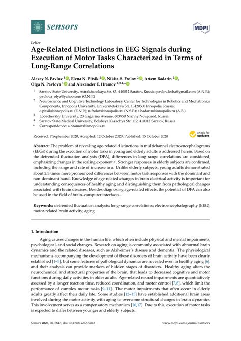 pdf age related distinctions in eeg signals during execution of motor tasks characterized in