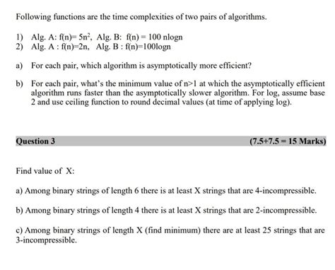 get answer following functions are the time complexities of two pairs of transtutors