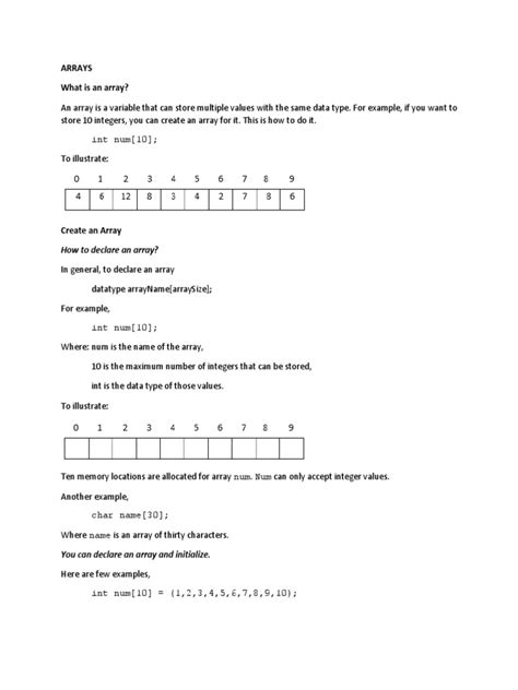 6 arrays pdf integer computer science data type