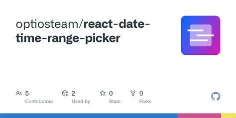 GitHub Optiosteam React Date Time Range Picker