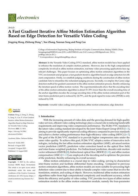 pdf a fast gradient iterative affine motion estimation algorithm based on edge detection for