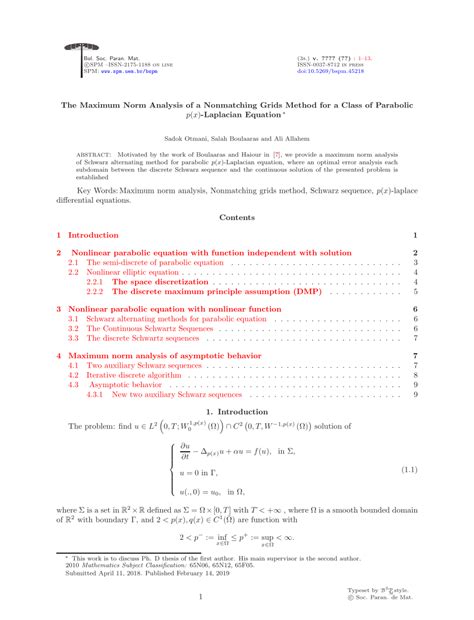 pdf the maximum norm analysis of a nonmatching grids method for a class of parabolic p x