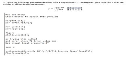 solved plot the piecewise function on matlab the 2nd