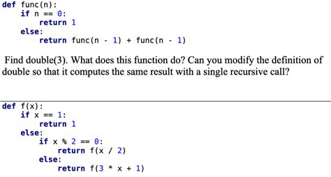 solved def func n if n 0 return 1 else return func n