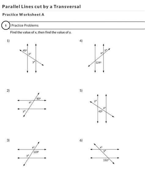 Worksheet 3 Parallel Lines Cut By A StudyX Worksheets Library