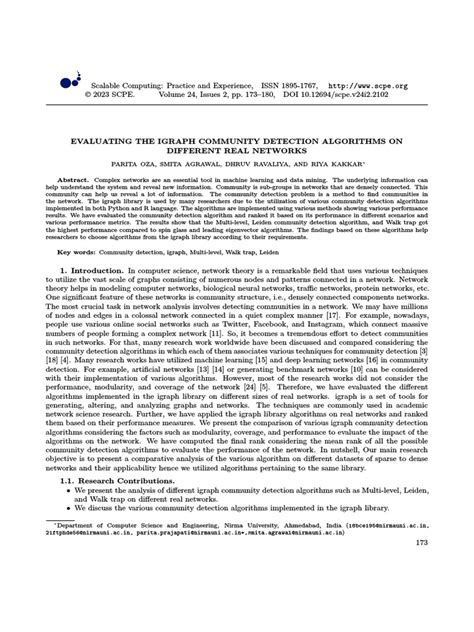 evaluating the igraph community detection algorithms pdf mathematical relations graph theory