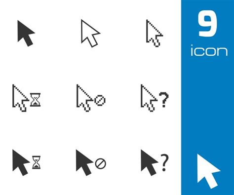 Set Of Different Mouse Cursors Royalty Free Vector Image