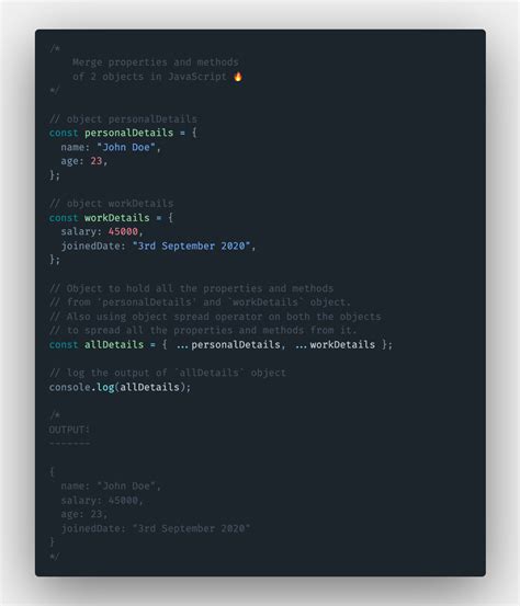 how to merge the properties and methods of two objects in javascript melvin george