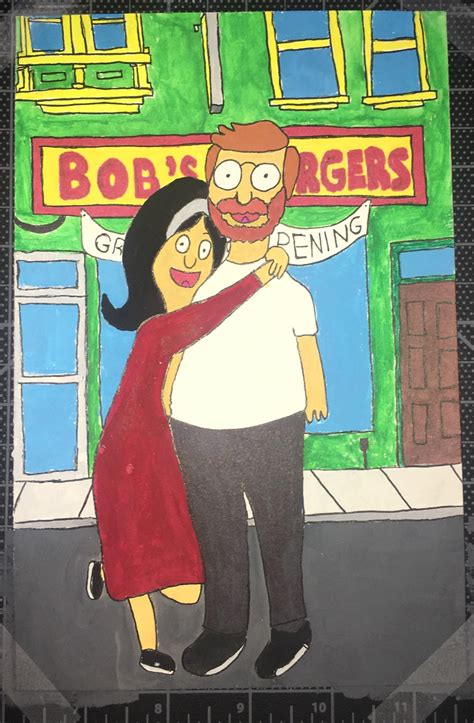 A Belcher Inspired Portrait I Made Of My Wife And I For Valentines Day Bobsburgers