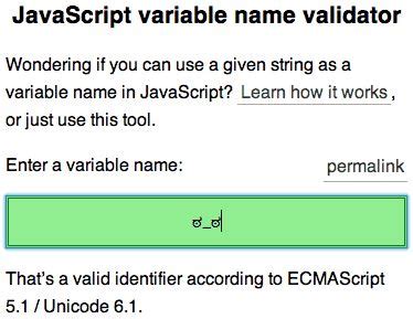 Valid JavaScript Variable Names Javascript Variables Names