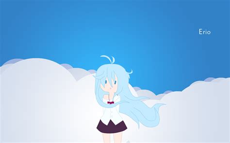 Sky Hair Long Touwa Denpa Blue Seifuku 1080p Onna Otoko Seishun Vector Skirt Erio