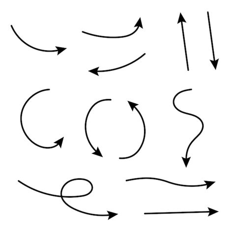 Free Vector Arrows Set Thin Line