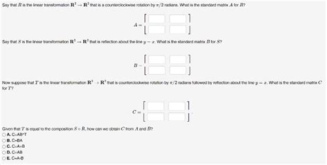solved say that r is the linear transformation r² → r² that