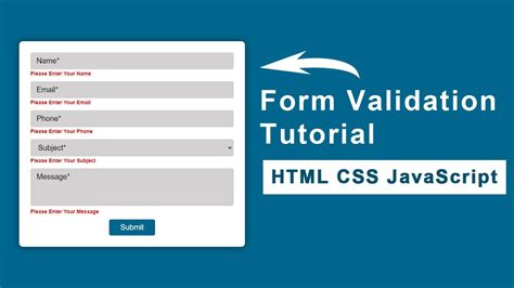 javascript form validation tutorial frontend form validation using javascript youtube