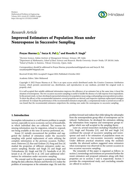 pdf improved estimators of population mean under nonresponse in successive sampling