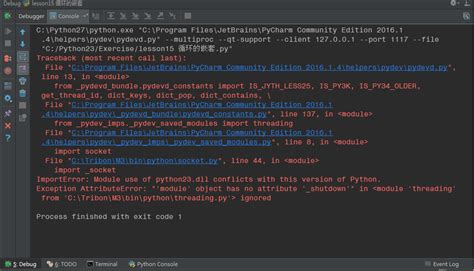 Errors When PyCharm Debug IDEs Support IntelliJ Platform JetBrains